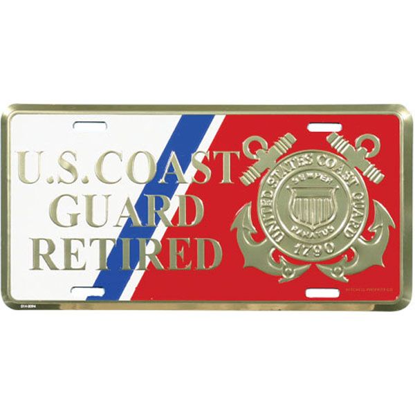 U.S. Coast Guard Retired License Plate - US Coast Guard License Plates ...