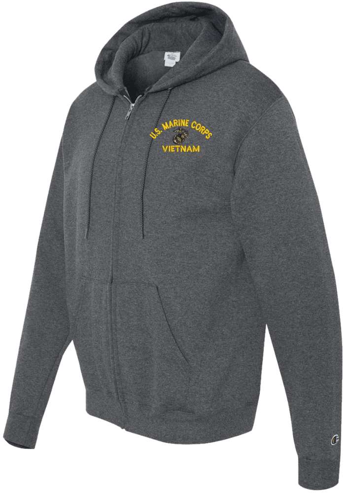 U.S. Marine Corps Eagle Globe and Anchor (EGA) Vietnam Zippered Hoodie ...