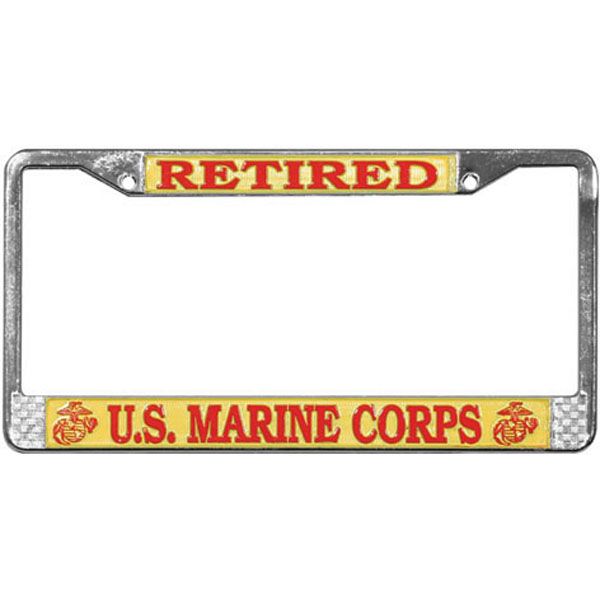 U.S. Marine Corps Retired License Plate Frame - US Marine Corps License ...