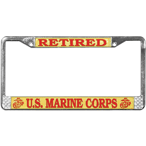 U.S. Marine Corps Retired License Plate Frame - US Marine Corps License ...