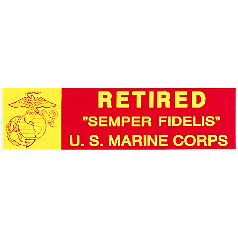 U.S. Marine Retired Bumper Sticker - US Marine Corps Bumper Stickers ...