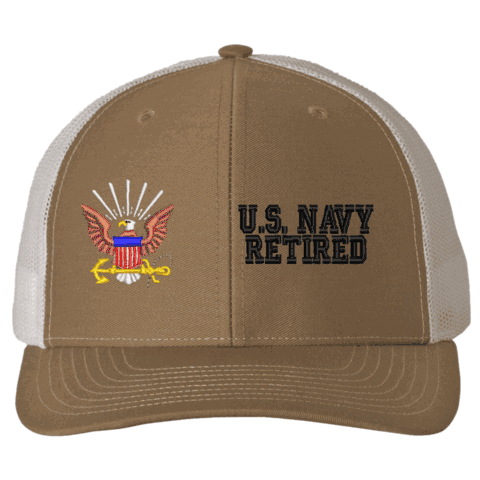 U.S. Navy Retired Mesh Back Cap - New US Navy Split Caps - PriorService.com