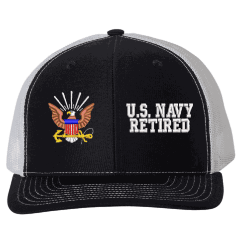 U.S. Navy Retired Mesh Back Cap - New US Navy Split Caps - PriorService.com