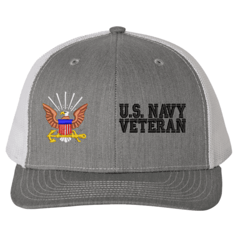 U.S. Navy Veteran Mesh Back Cap - New US Navy Split Caps - PriorService.com