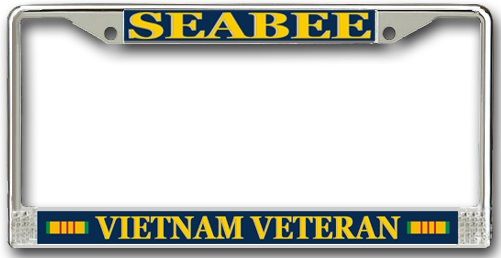 US Seabee Vietnam Veteran License Plate Frame - US Navy License Plate ...