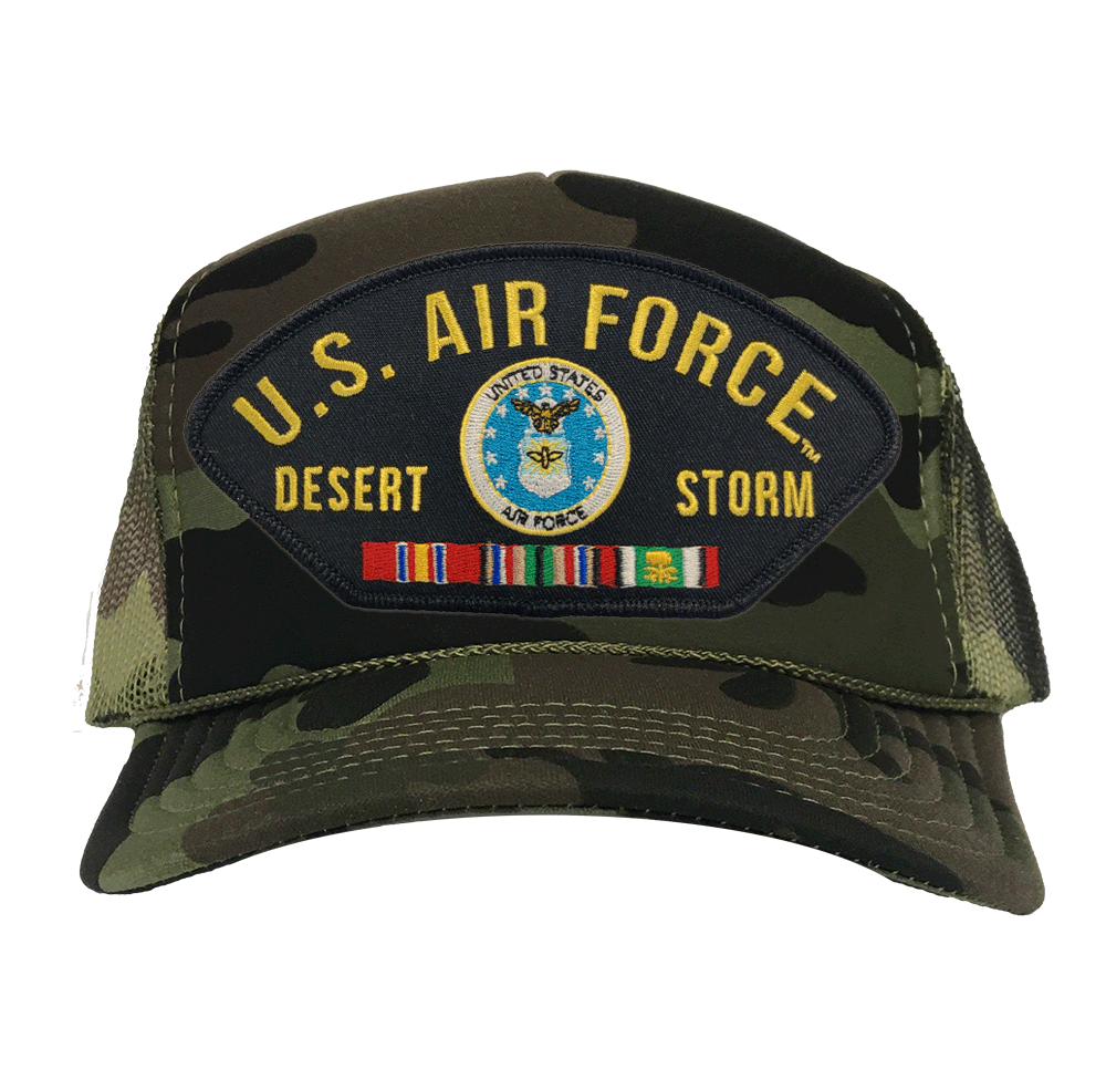 US Air Force Desert Storm Ribbon Camo Mesh Cap - Desert Storm Veteran ...