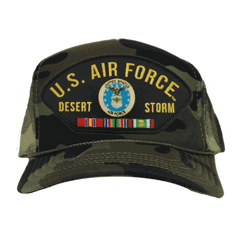 US Air Force Desert Storm Ribbon Camo Mesh Cap - Desert Storm Veteran ...