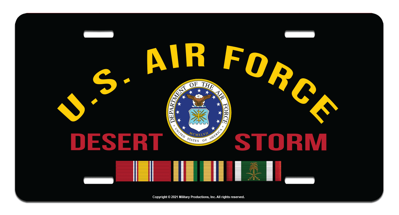 US Air Force Desert Storm Veteran License Plate - Desert Storm License ...