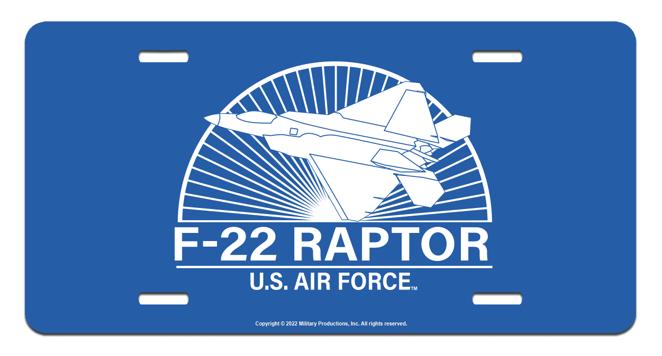 US Air Force F-22 Raptor License Plate - US Air Force Aircraft License ...