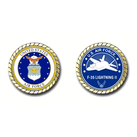 US Air Force F-35 Lightning II Aircraft Challenge Coin - US Air Force ...