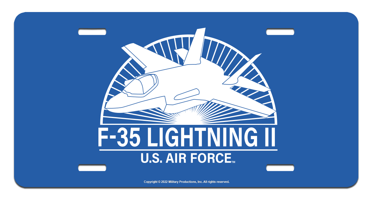 US Air Force F-35 Lightning II License Plate - US Air Force Aircraft ...