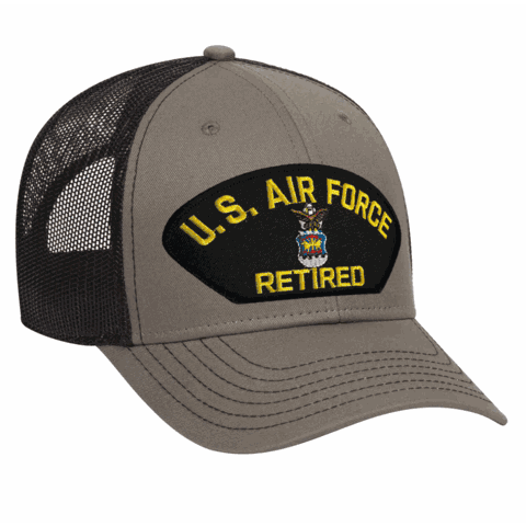 US Air Force Retired OD Green Mesh Back Cap - New OD Green Mesh Caps ...