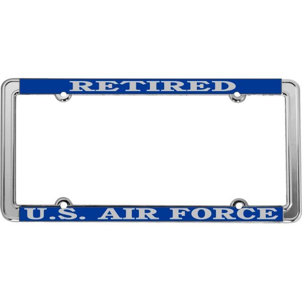 US Air Force Retired Thin Rim License Plate Frame - US Air Force ...