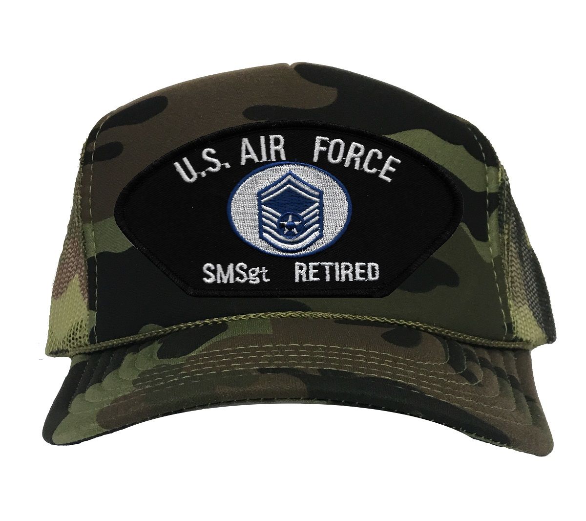 US Air Force Senior Master Sergeant Retired Camo Mesh Back Cap - New ...