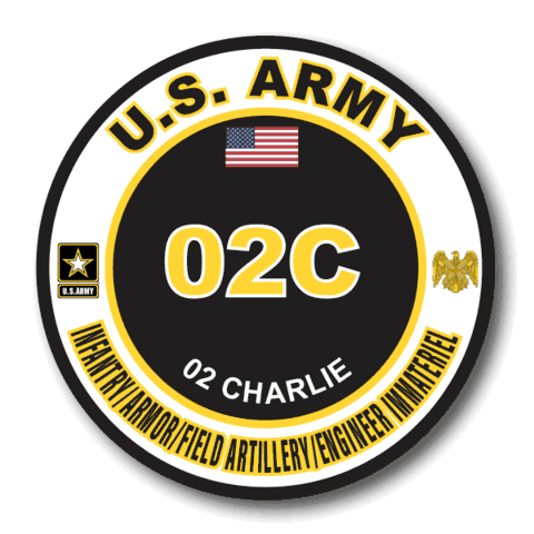 US Army 02C Infantry/Armor/Field Artillery/Engineer Immaterial MOS decal