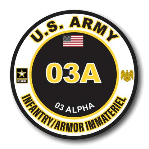 US Army 03A Infantry/Armor Immaterial MOS decal