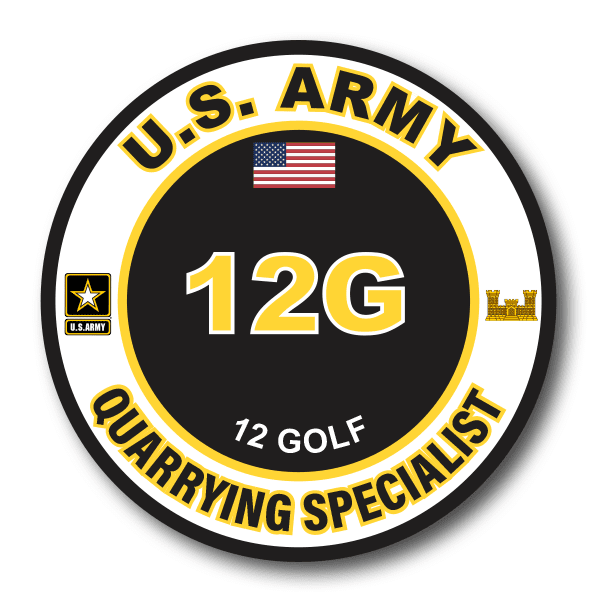 US Army 12G Quarrying Specialist MOS Decal