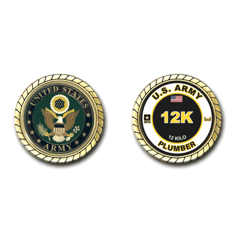 US Army 12K Plumber MOS Challenge Coin - US Army Corps of Engineers MOS ...