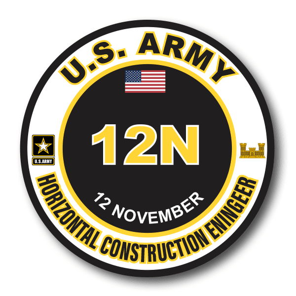 US Army 12N Horizontal Construction Engineer MOS Decal