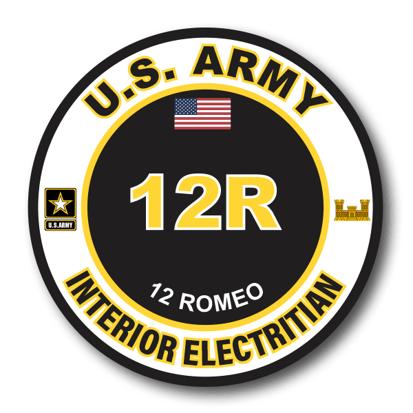 US Army 12R Interior Electrician MOS Decal