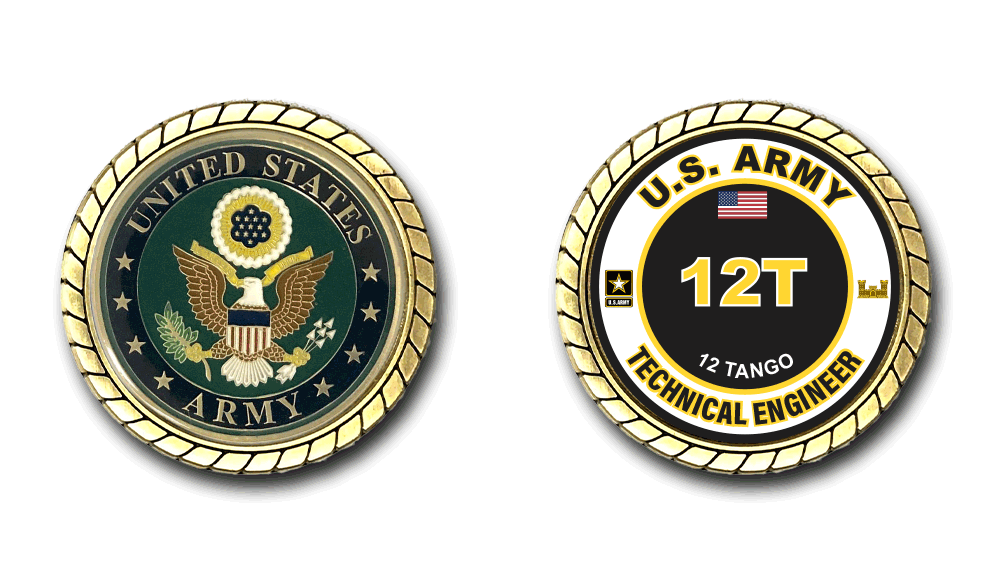 US Army 12T Technical Engineer MOS Challenge Coin - US Army Corps of ...