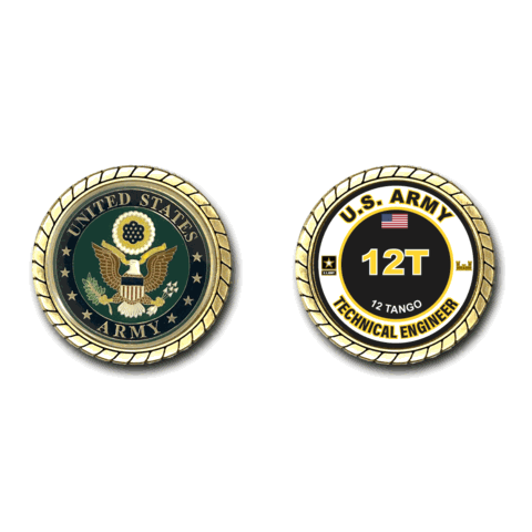 US Army 12T Technical Engineer MOS Challenge Coin - US Army Corps of ...