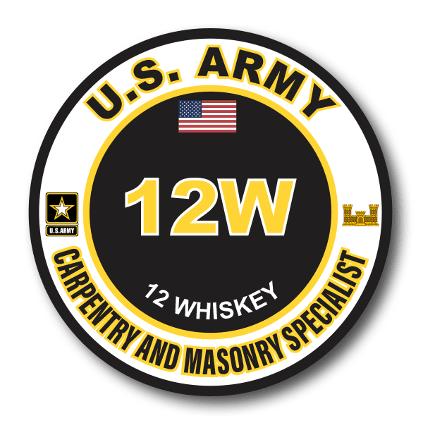 US Army 12W Carpentry and Masonry Specialist MOS Decal