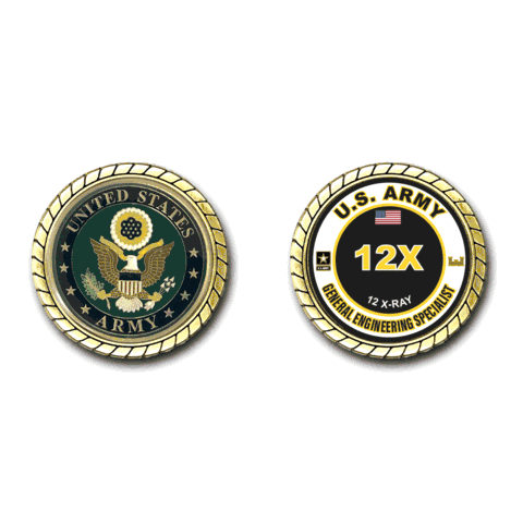 US Army 12X General Engineering Supervisor MOS Challenge Coin - US Army ...