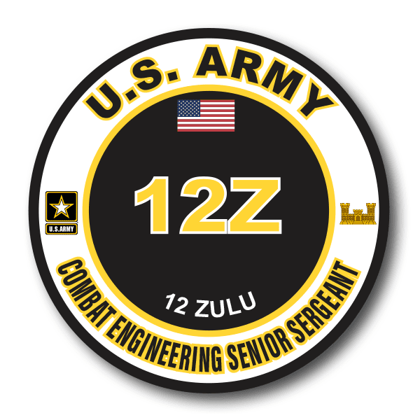 US Army 12Z Combat Engineering Senior Sergeant MOS Decal