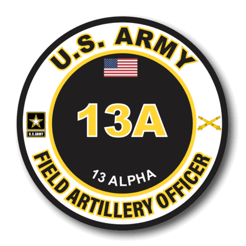 US Army 13A Field Artillery Officer MOS Decal