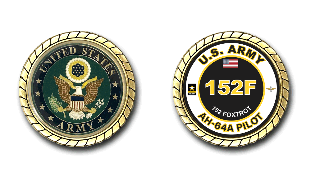 US Army 152F AH-64A Attack Pilot MOS Challenge Coin - US Army Aviation ...