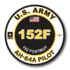 US Army 152F AH-64A Attack Pilot MOS Decal