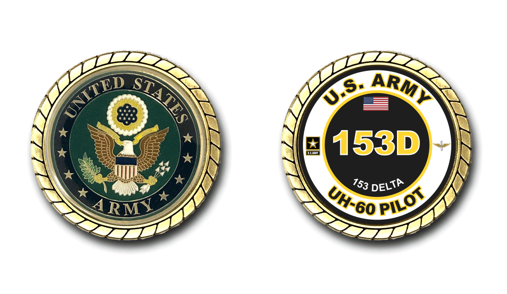 US Army 153D UH-60 Pilot MOS Challenge Coin - US Army Aviation MOS ...