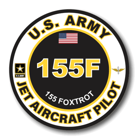 US Army 155F Jet Aircraft Pilot MOS Decal