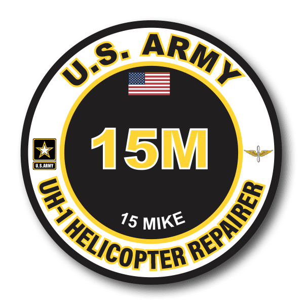 US Army 15M UH-1 Helicopter Repairer MOS Decal