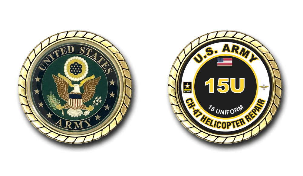 US Army 15U CH-47 Helicopter Repairer MOS Challenge Coin - US Army ...