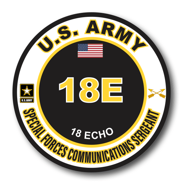 US Army 18E Special Forces Communications Sergeant MOS Decal