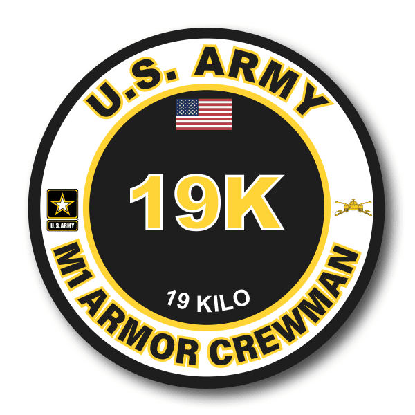 US Army 19K M1 Armor Crewman MOS Decal