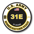 US Army 31E Internment/Resettlement Specialist MOS Decal