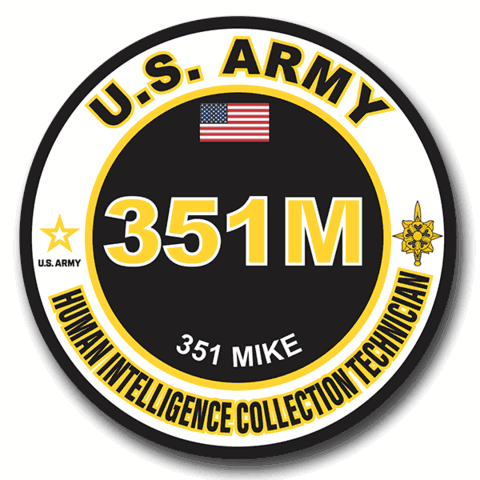 US Army 351M Human Intelligence Collection Technician MOS Decal