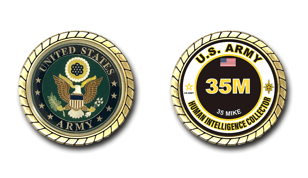 US Army 35M Human Intelligence Collector MOS Challenge Coin - US Army ...