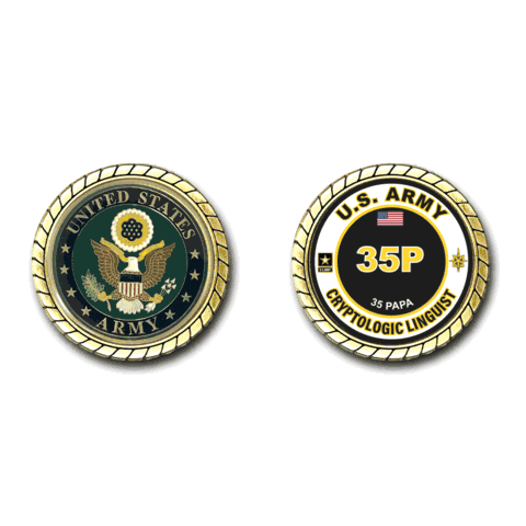 US Army 35P Cryptologic Linguist MOS Challenge Coin - US Army Military ...