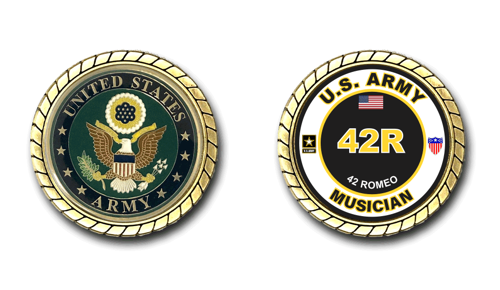 US Army 42R Musician MOS Challenge Coin - US Army Adjutant General MOS ...