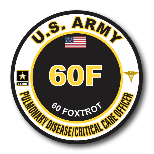 US Army 60F Pulmonary Disease/Critical Care Officer MOS Decal