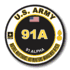 US Army 91A M1 Abrams Tank System Maintainer MOS Decal