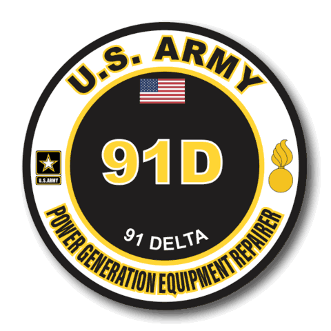 US Army 91D Power Generation Equipment Repairer MOS Decal