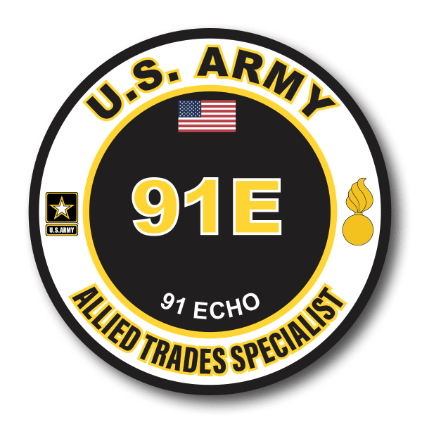US Army 91E Allied Trades Specialist MOS Decal