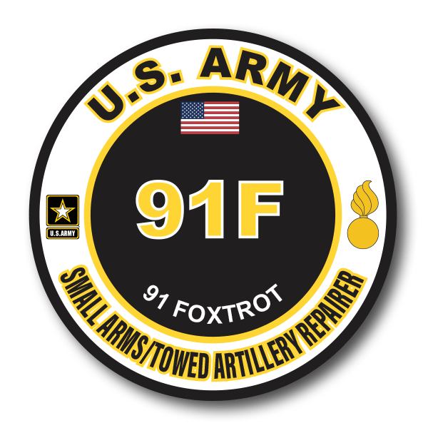 US Army 91F Small Arms/Towed Artillery Repairer MOS Decal