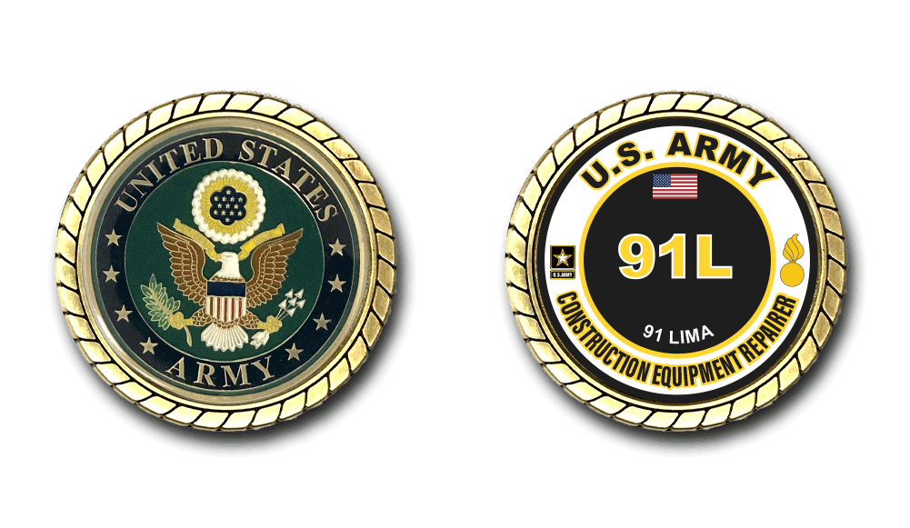US Army 91L Construction Equipment Repairer MOS Challenge Coin - US ...