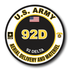 US Army 92D Aerial Delivery and Materiel MOS Decal